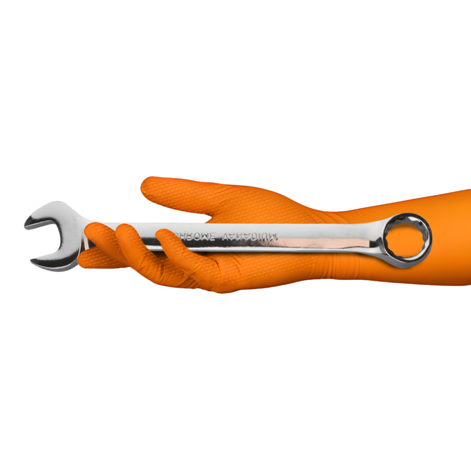 Simply Sanitize 100PK M ULTRA TOUGH DIAMOND GRIP NITRILE ORANGE - UDG02